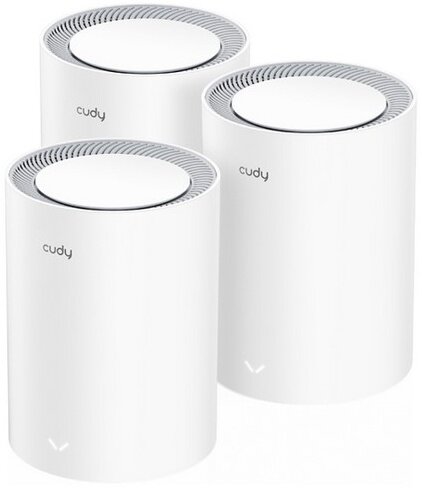 Система Mesh Cudy M3000 V2 (3-Pack), AX3000 Wi-Fi 6 2,5 Гбит/с (WAN) (LANMU-MIMO, DDNS, DNS, Mesh