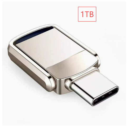 Накопитель USB OTG Type C, скорость до 100MB/s, серебристый