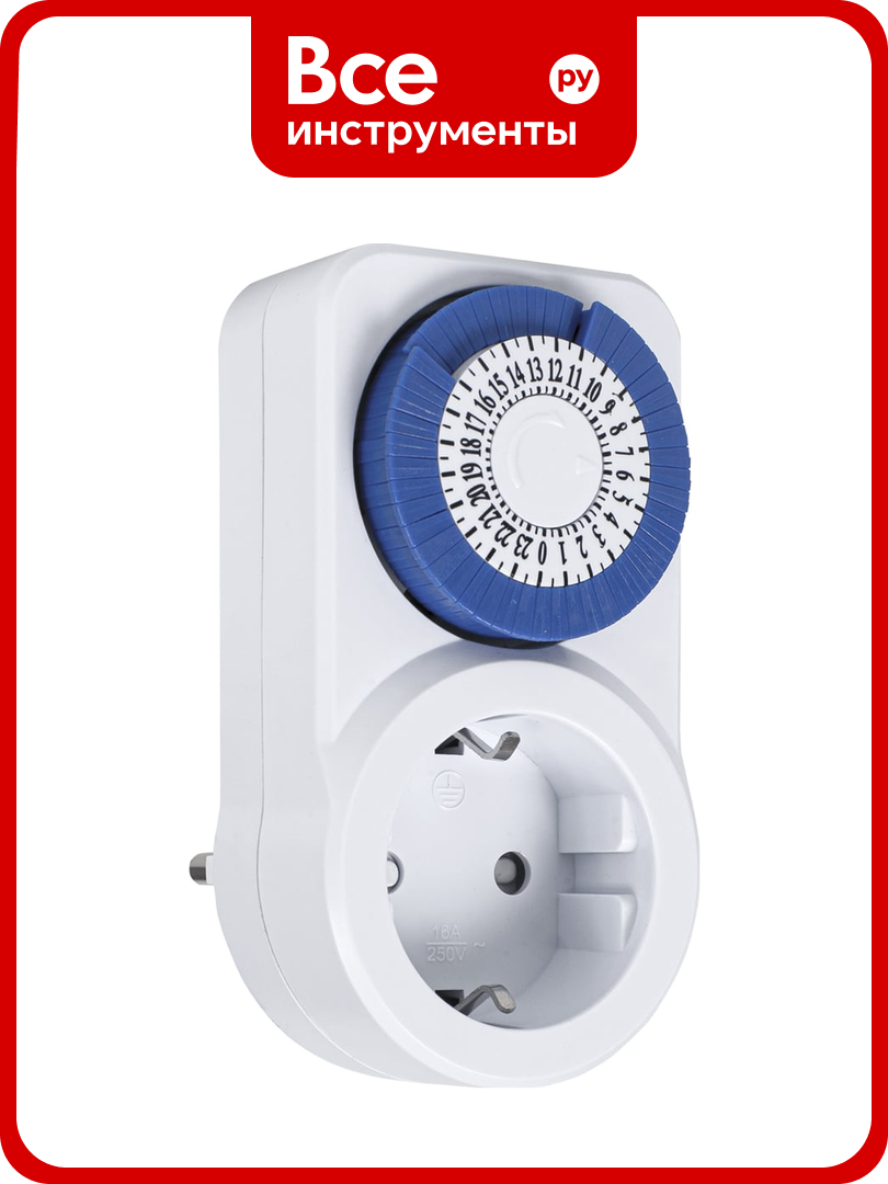 Розетка с таймером RUCELF TM-30-24S 30мин 24ч 16А КА-00009530