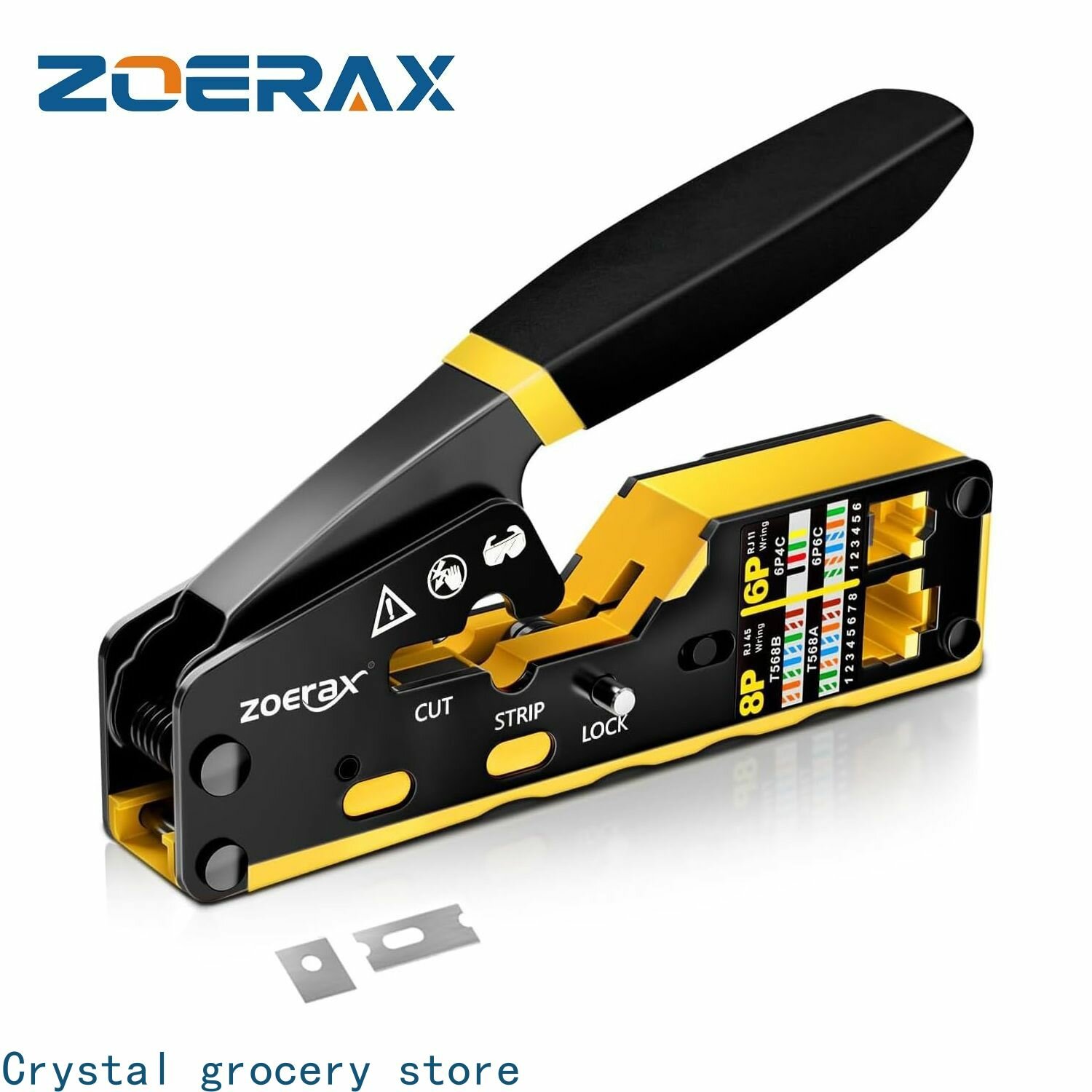 ZoeRax Инструмент обжимной для коннекторов со сквозным отверстием rj45/ Кримпер для обжима витой пары