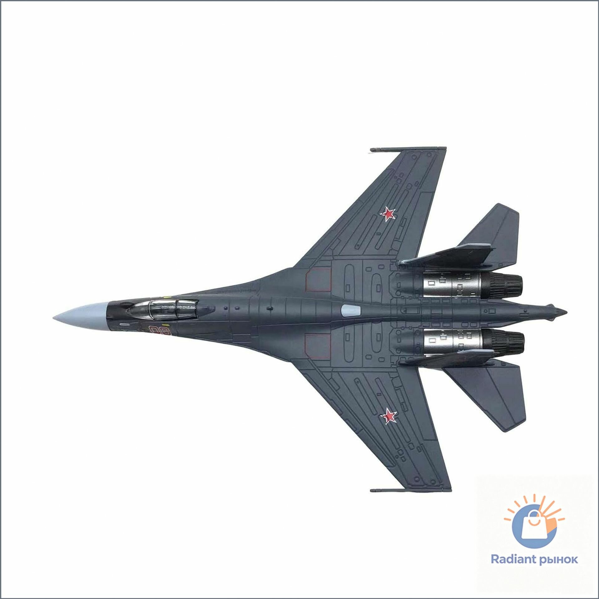 Металлическая модель самолёта Су-35 для декора