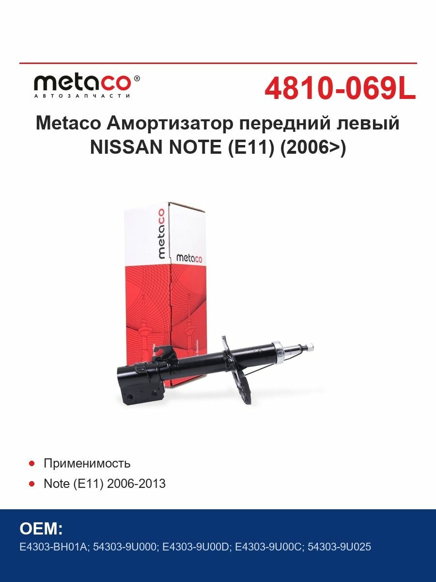 Metaco Амортизатор передний левый NISSAN NOTE (E11) (2006>)