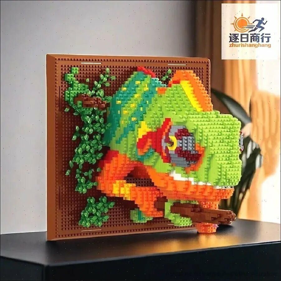 3D-картина из конструктора набор для сборки, настенный декор Хамелеон