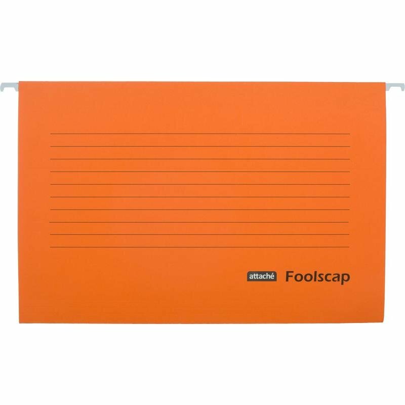 Папка подвесная Attache Foolscap, картон оранжевый, до 200л, 5шт/уп, 1574410
