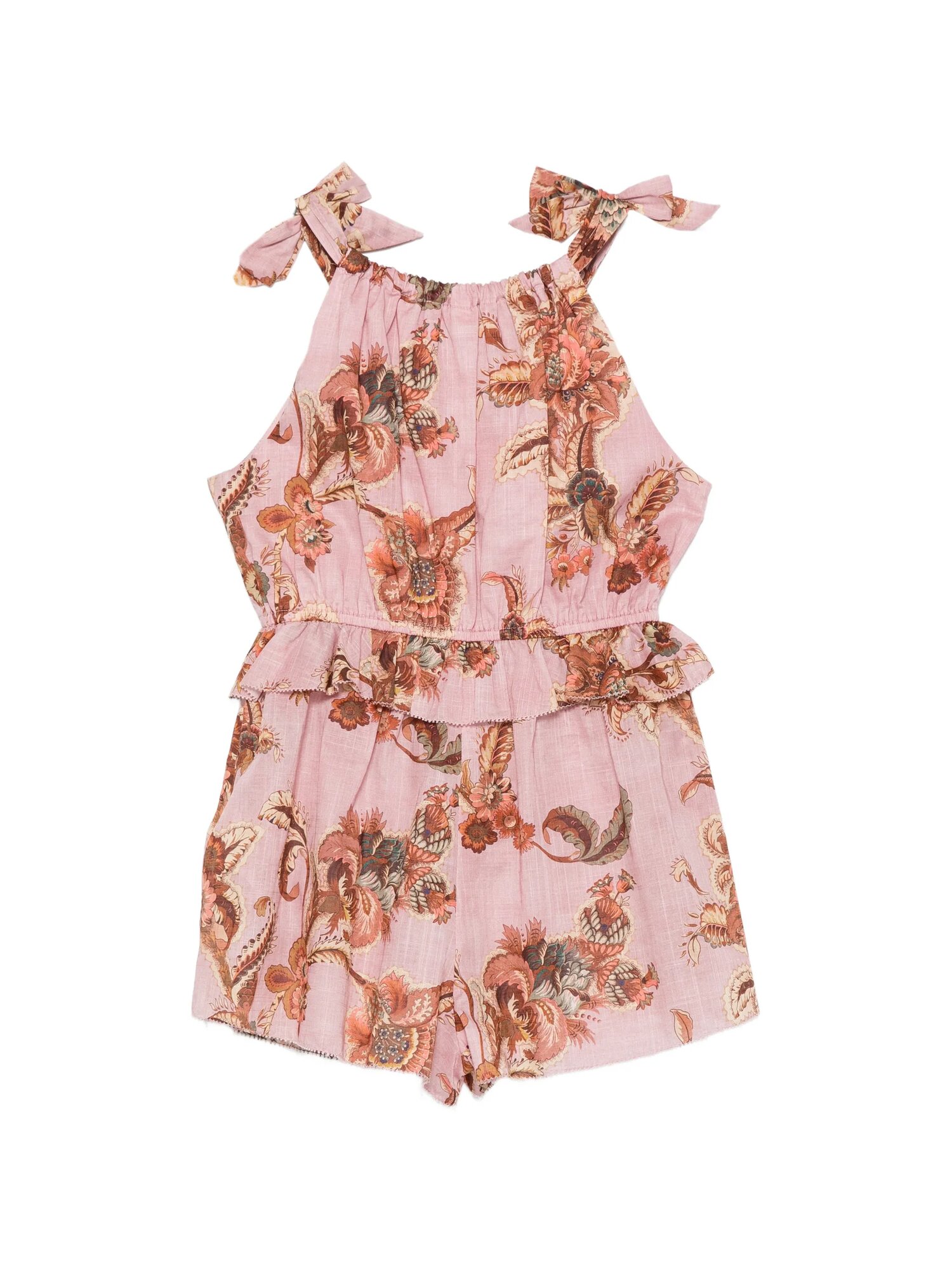 Комбинезон  ZIMMERMANN Floral-print ruffled playsuit, размер 6 лет, розовый — фото 1