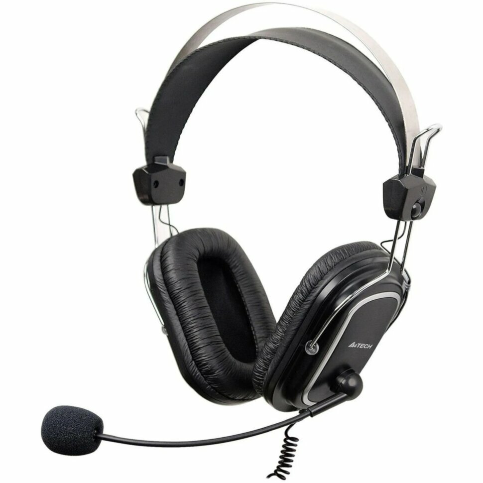 Гарнитура A4Tech (HU-50) черный 2м накладные USB, 1729844