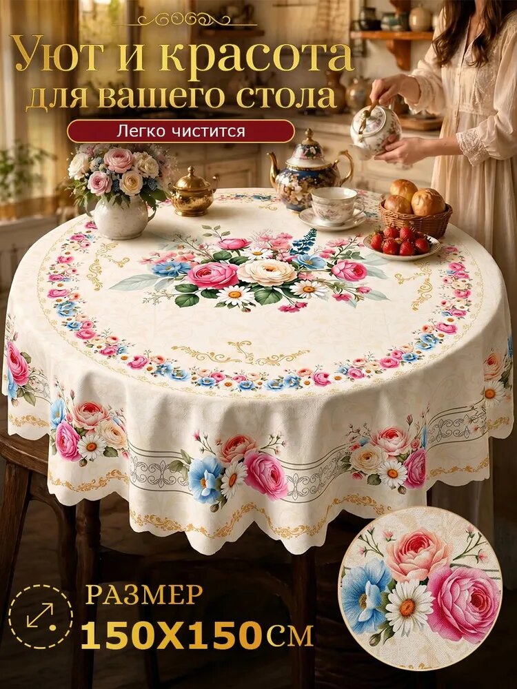 Скатерть Полиэстер 150x150см