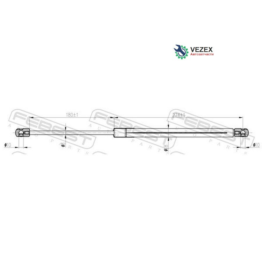 FEBEST 04117001 газовый упор багажника! l472/540n\ Mitsubishi Airtrek/Outlander 01-08