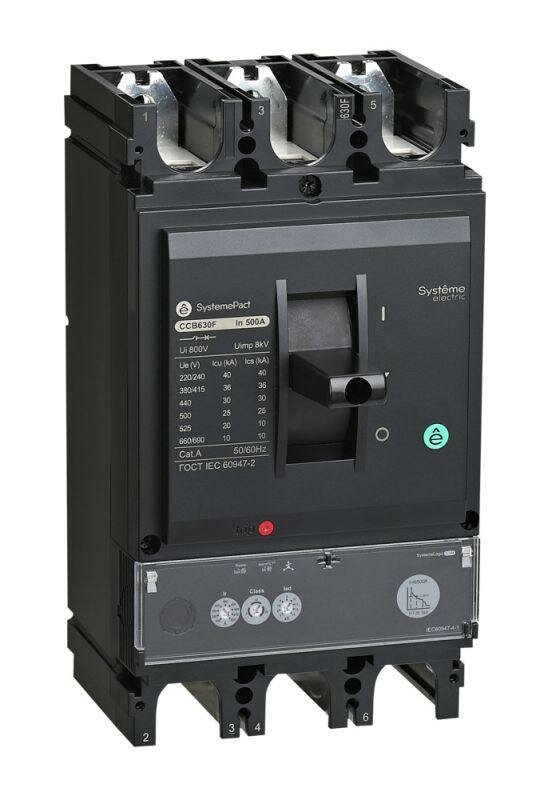 Выключатель автоматический SYSTEMEPACT CCB630 150кА S1.3M 3P3D 500А рычаг SE SPC630L50013M3DF