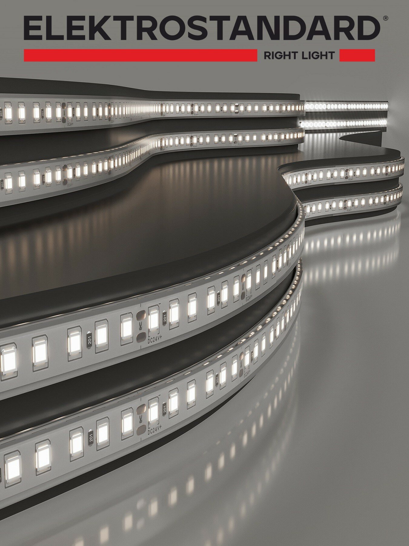 Лента светодиодная для бани/сауны Elektrostandard 2835, 24В, 120Led/м, 8 Вт/м, 4000K, 5 м, влагозащищенная, IP68