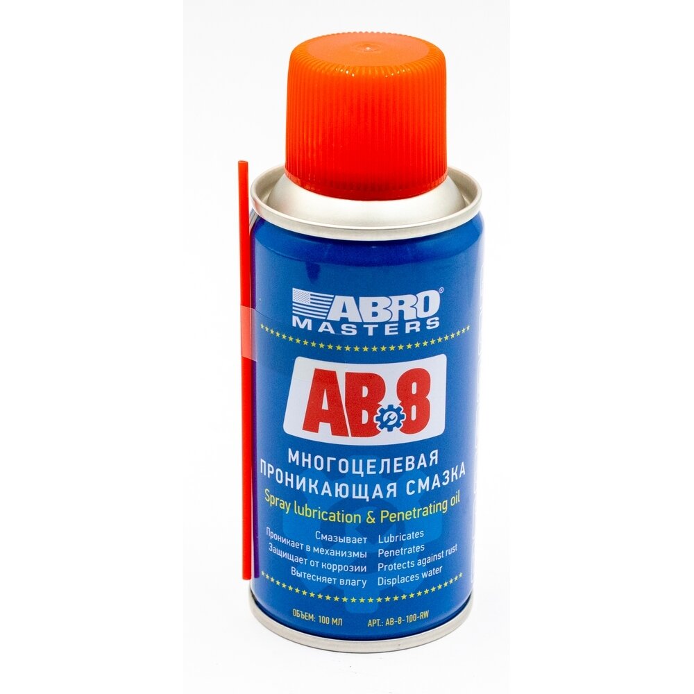 Смазка cпрей AB8 многоцелевая 100 мл AB-8-100-R ABRO AB8100RW ABRO AB8100RW