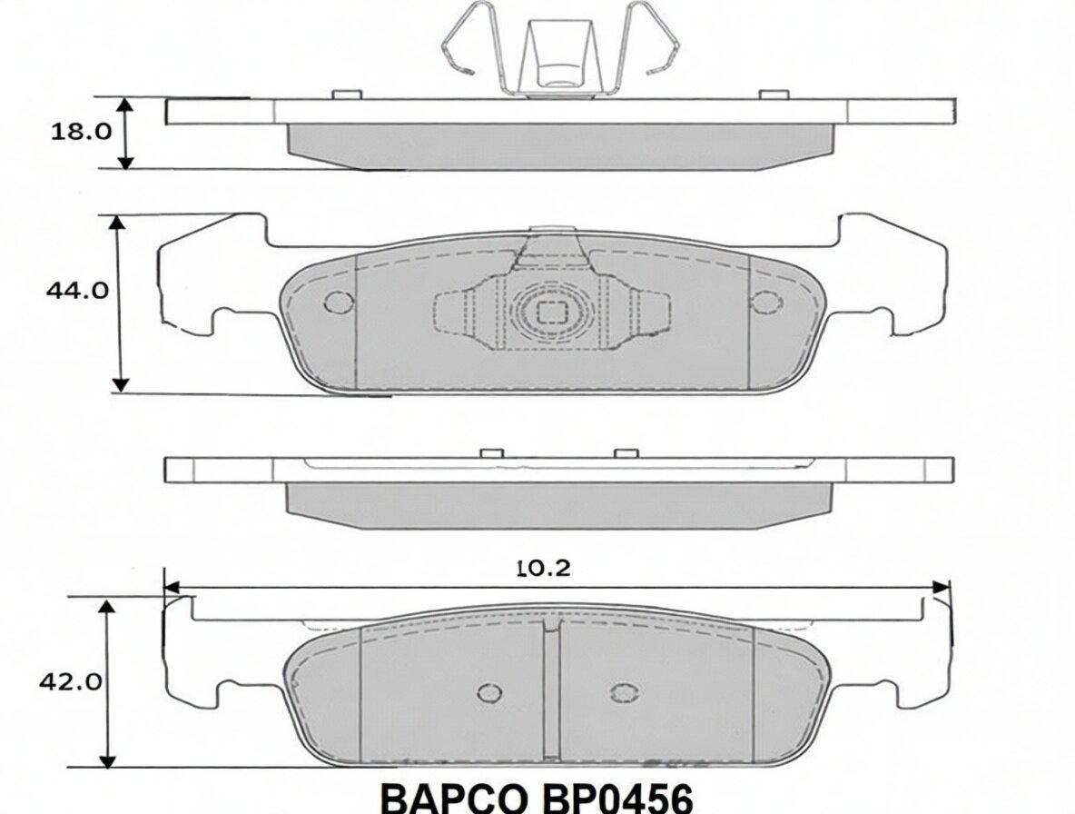Колодки тормозные дисковые передние, BP0456 BP0456 BAPCO арт. BP0456