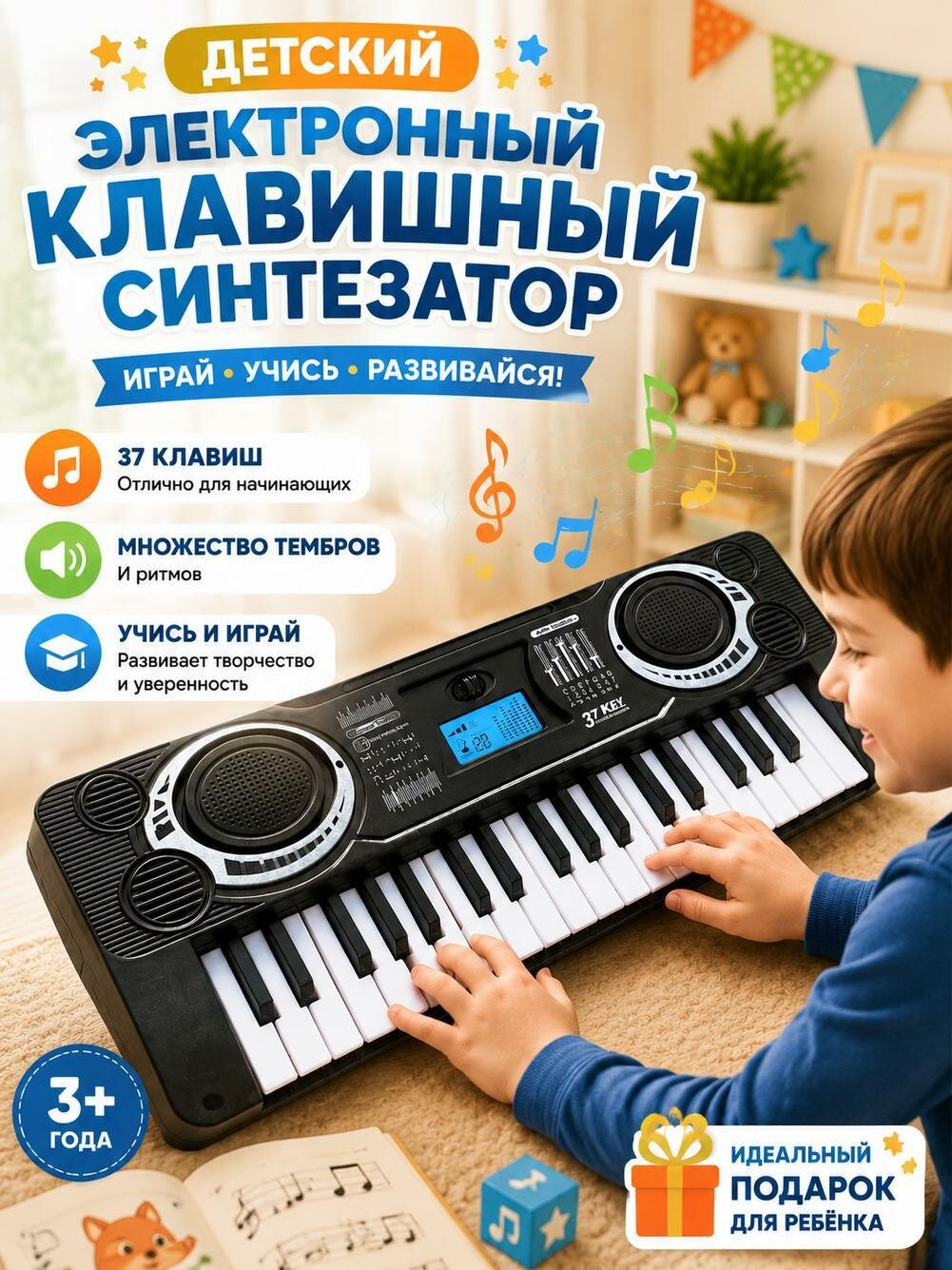 Детский электронный орган-игрушка, имитирующая музыкальный инструмент