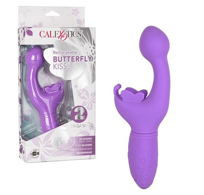 Вибратор-кролик Calexotics «Rechargeable Butterfly Kiss»,10 режимов