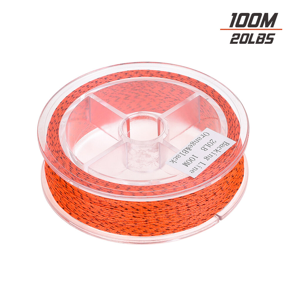 100M 20LBS Плетёная Нитяная Линя Для Ловли На Мотыль Fly Fishing Backing Line Оранжевый / Оранжево-Чёрный / Жёлто-Чёрный / Флуоресцентно-Жёлтый