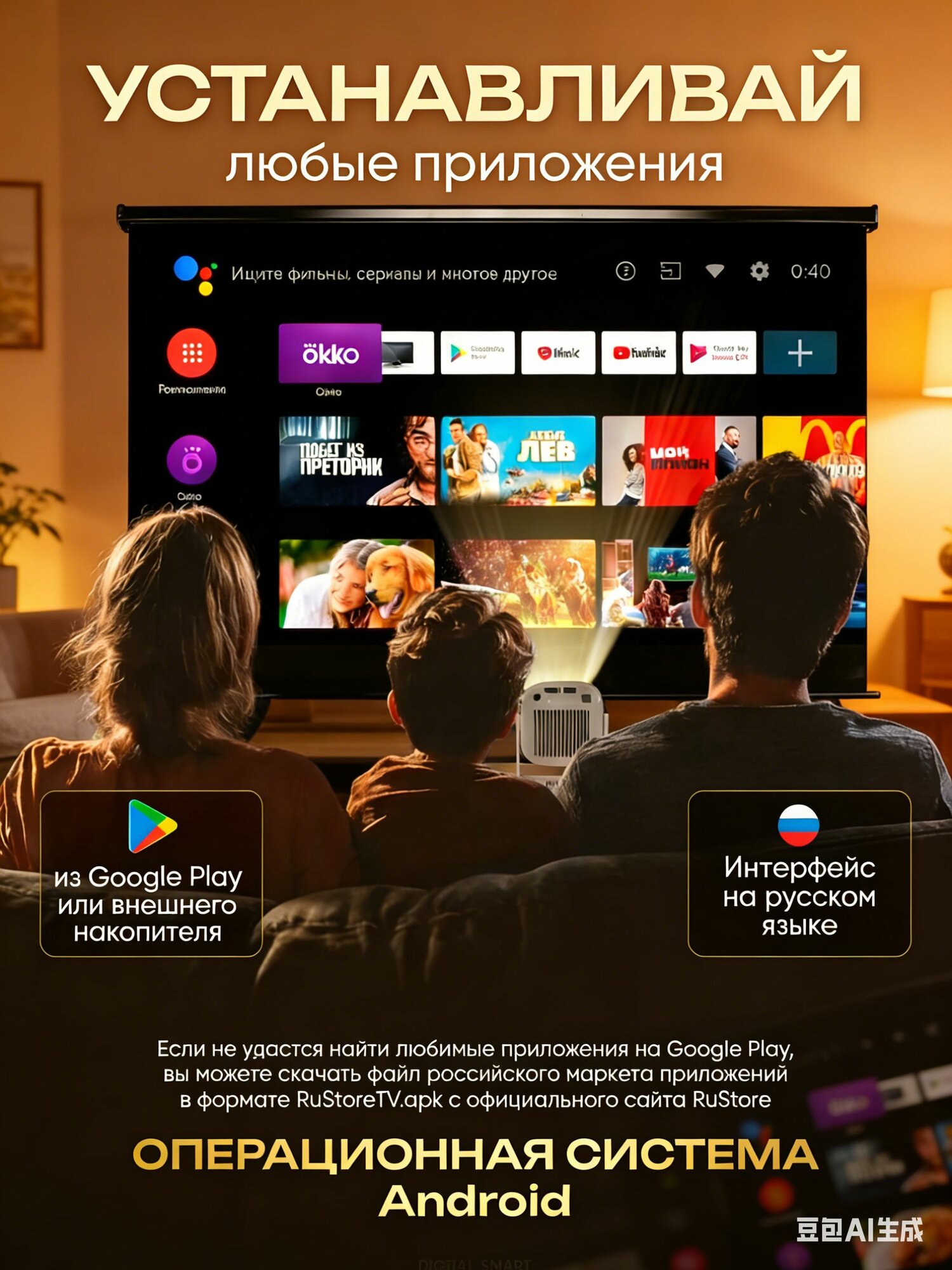 Wudung Проектор, 1LCD, белый — фото 1