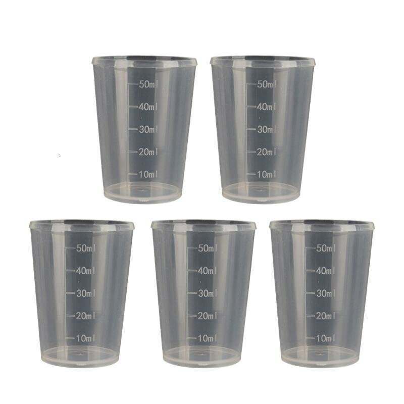 Пластиковые измерительные стаканы, 5 шт, 50ml