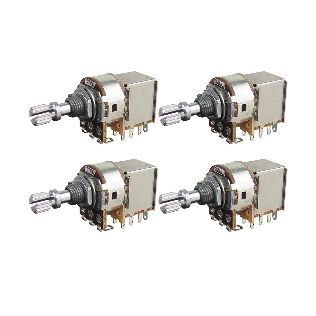 FLEOR Потенциометры для гитары 250K/500K 4pcs B500K