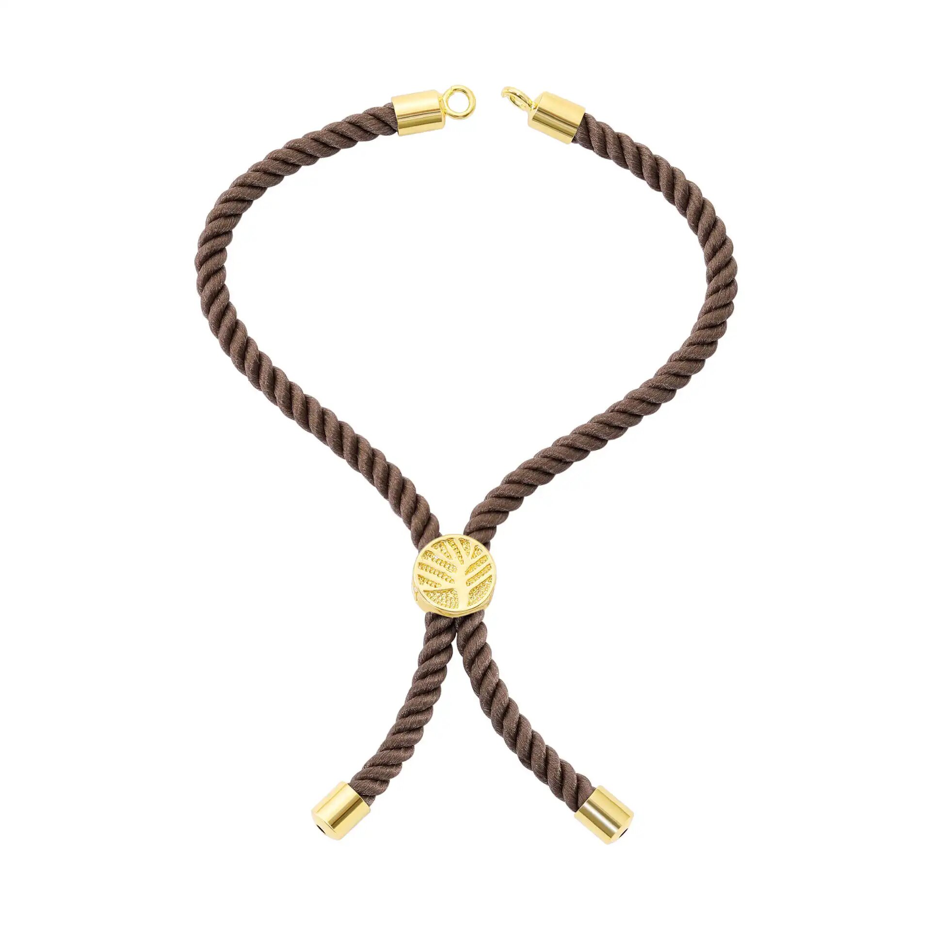 Браслет BenS витой шнур gold brown