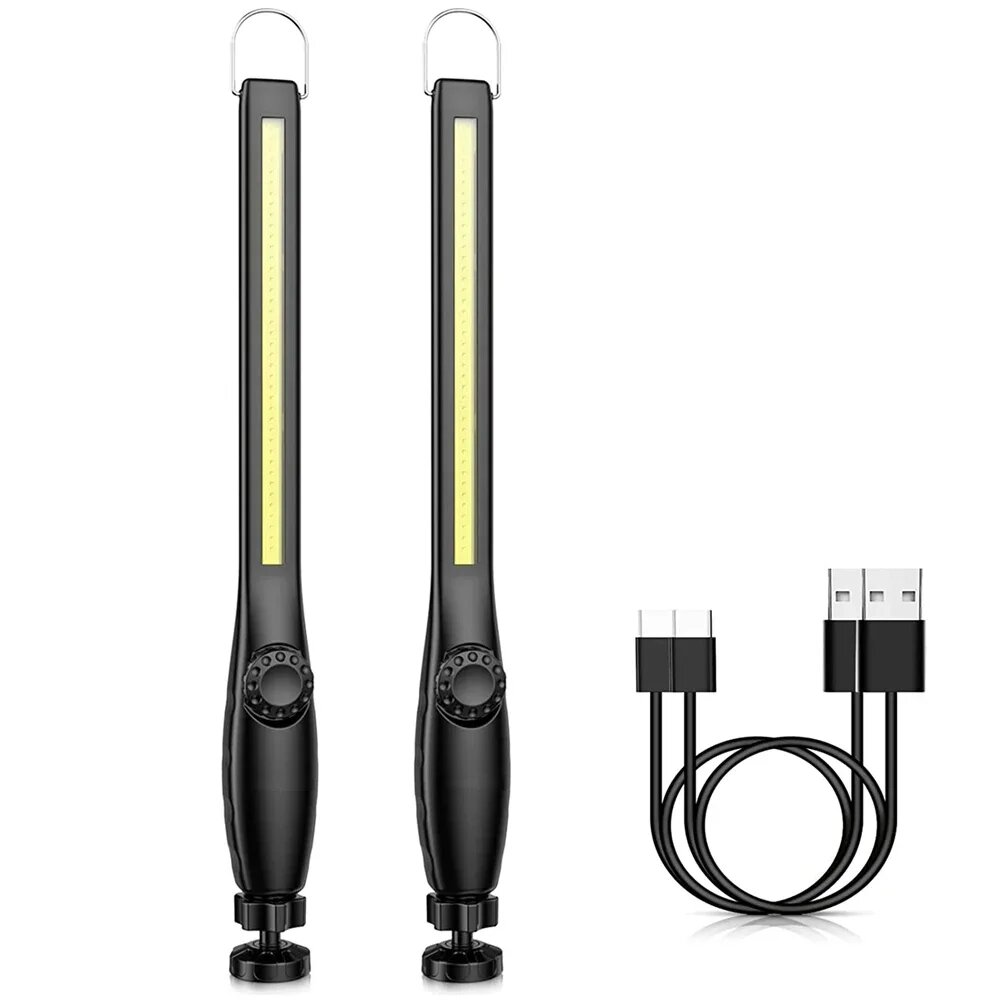 2шт Магнитный светодиодный фонарь USB, Светло-желтый