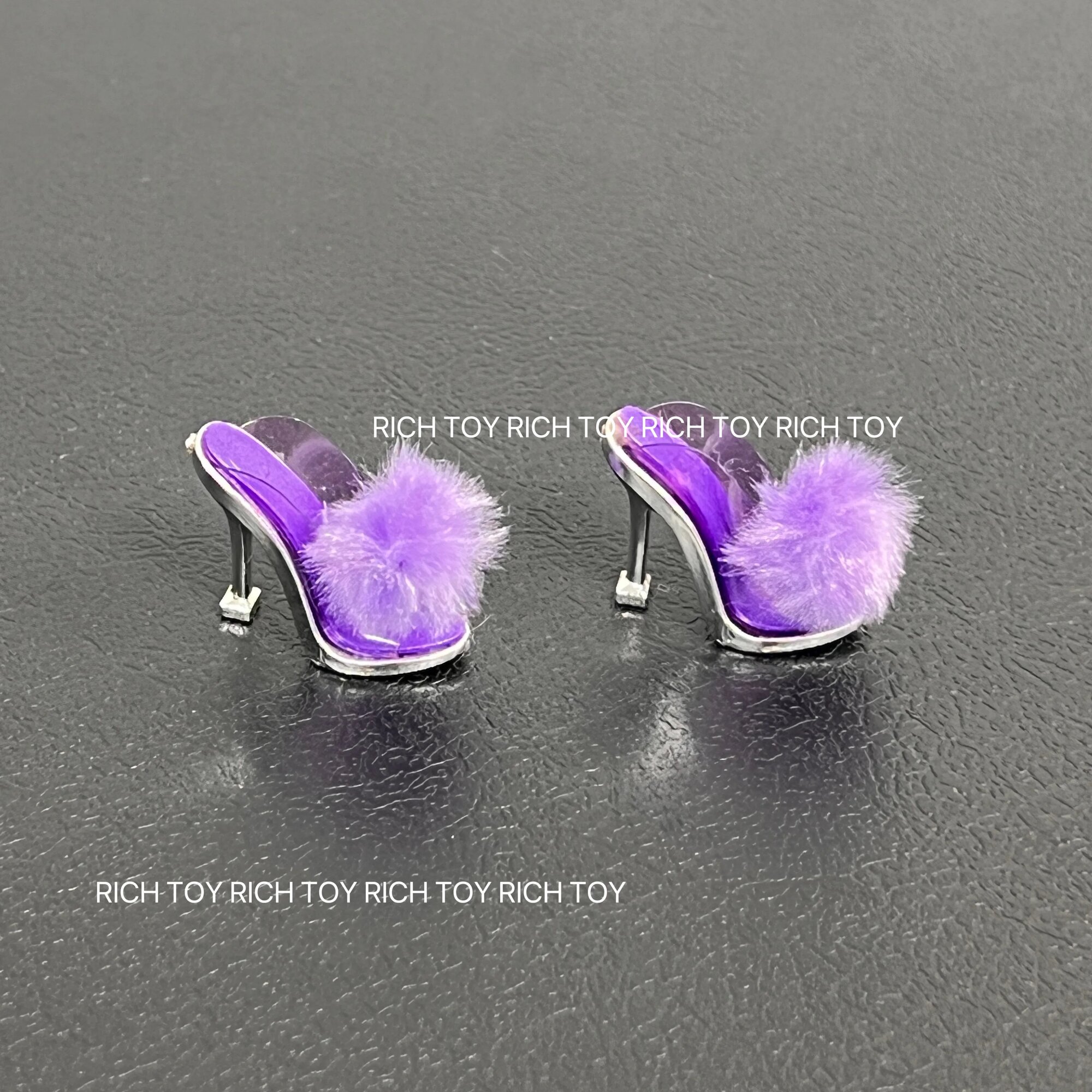 Мини босоножки на высоком каблуке фиолетовые для Blythe