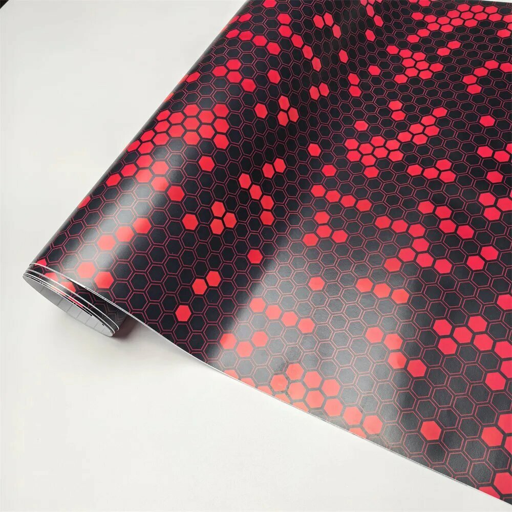 Красная самоклеящаяся пленка Honeycomb 50x150 см
