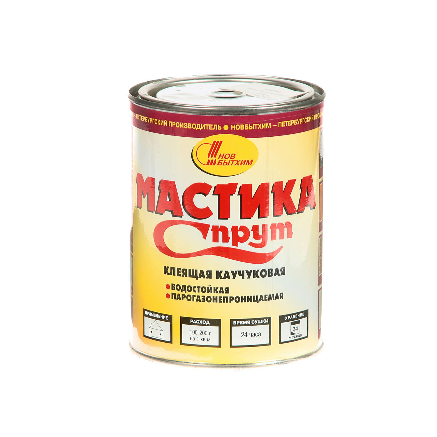Мастика каучуковая клеящая "Спрут" 1 л Новбытхим
