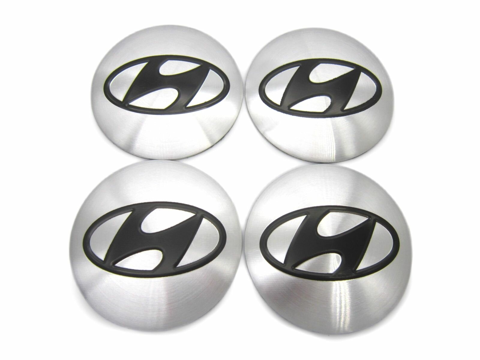Наклейки на диски Hyundai silver/black logo 60 мм