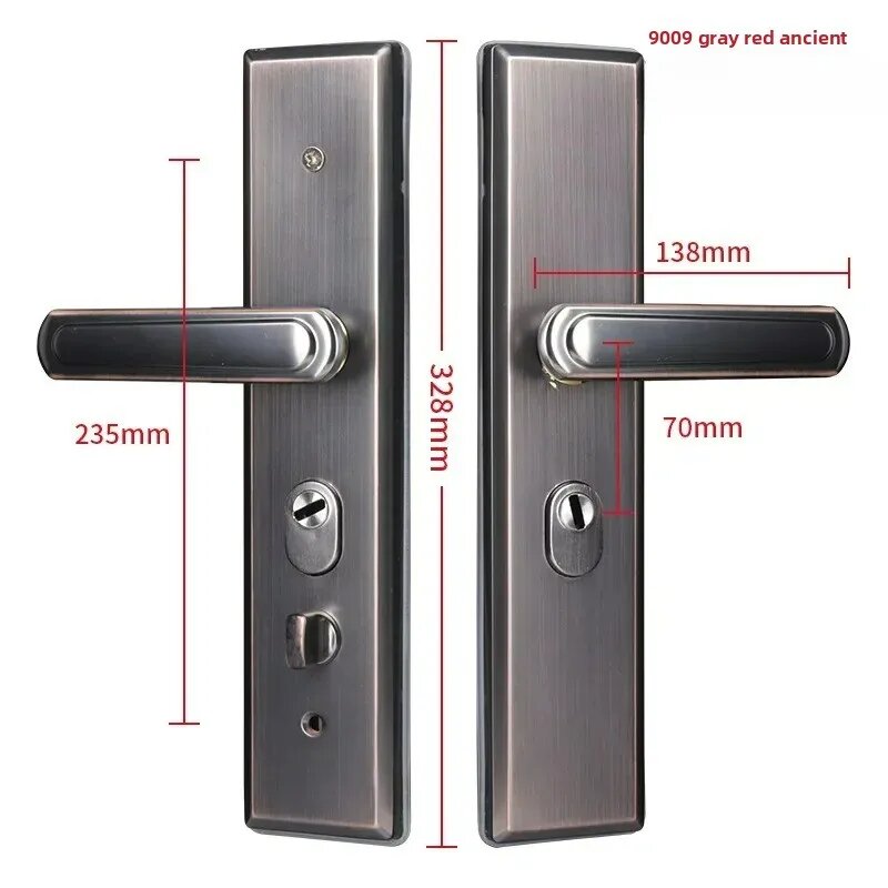 Античная красная дверная ручка из нержавеющей стали Door lock panel E