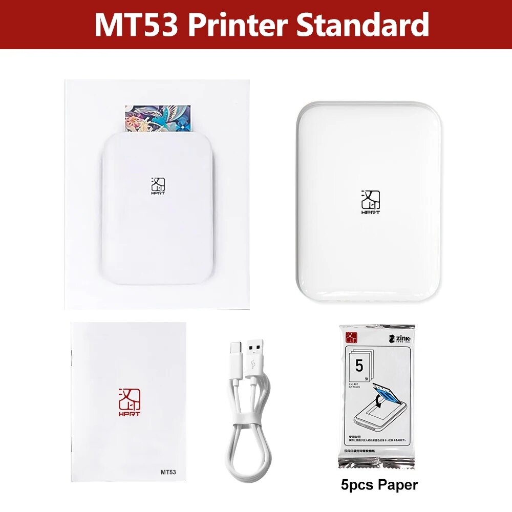 GZQIANJI Портативный Фотопринтер 2x3 MT53 Standard