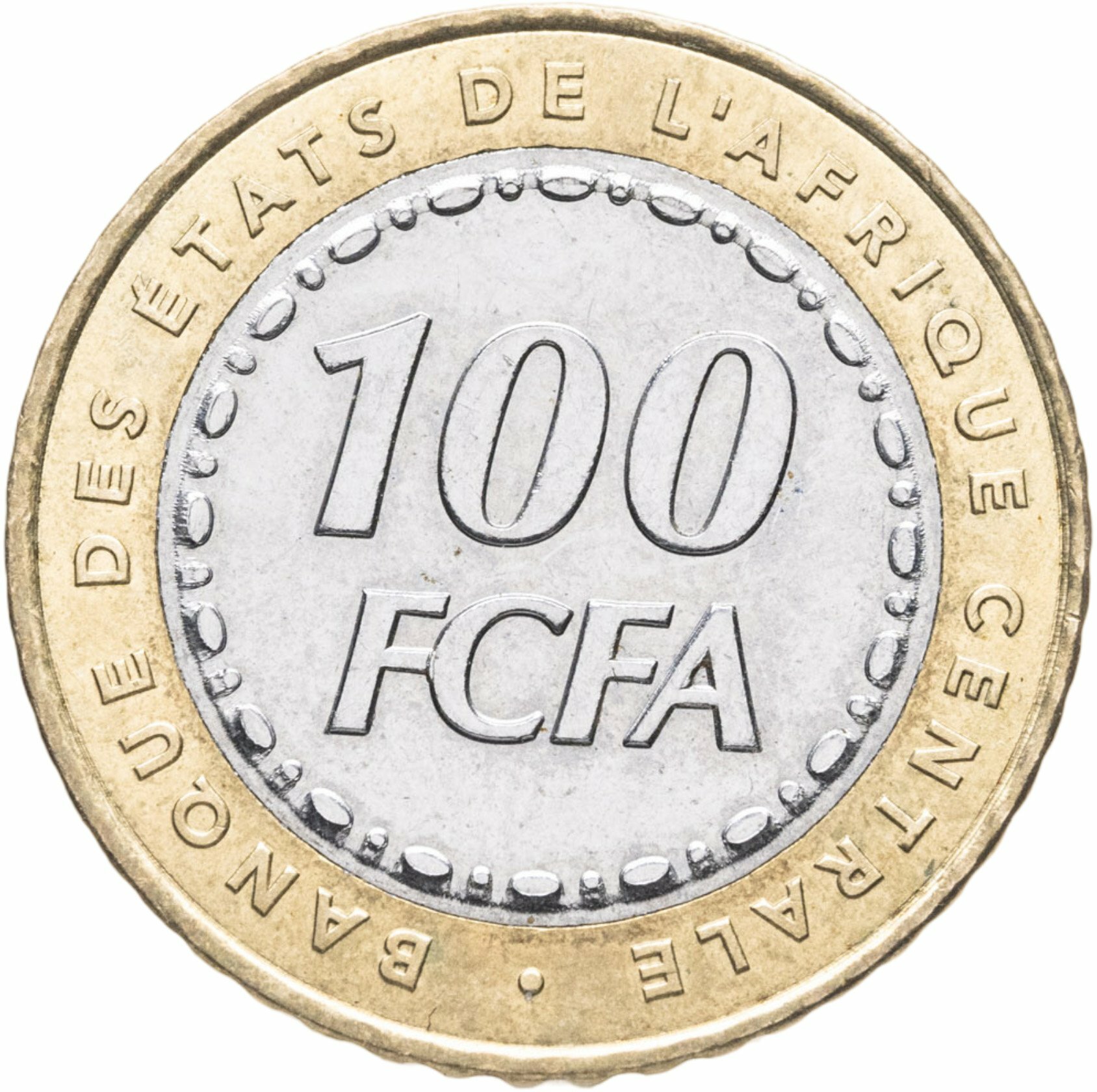 Центральная Африка BEAC 100 франков francs 2006, Биметалл, в сохранности AU-UNC