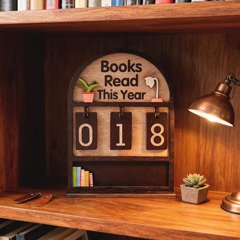 Деревянный счетчик книг "Books Read This Year" A3