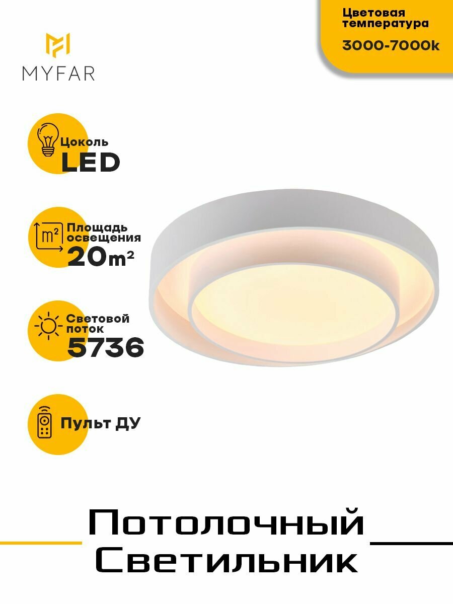 Myfar Потолочный светодиодный светильник Rhea MR9160-CL