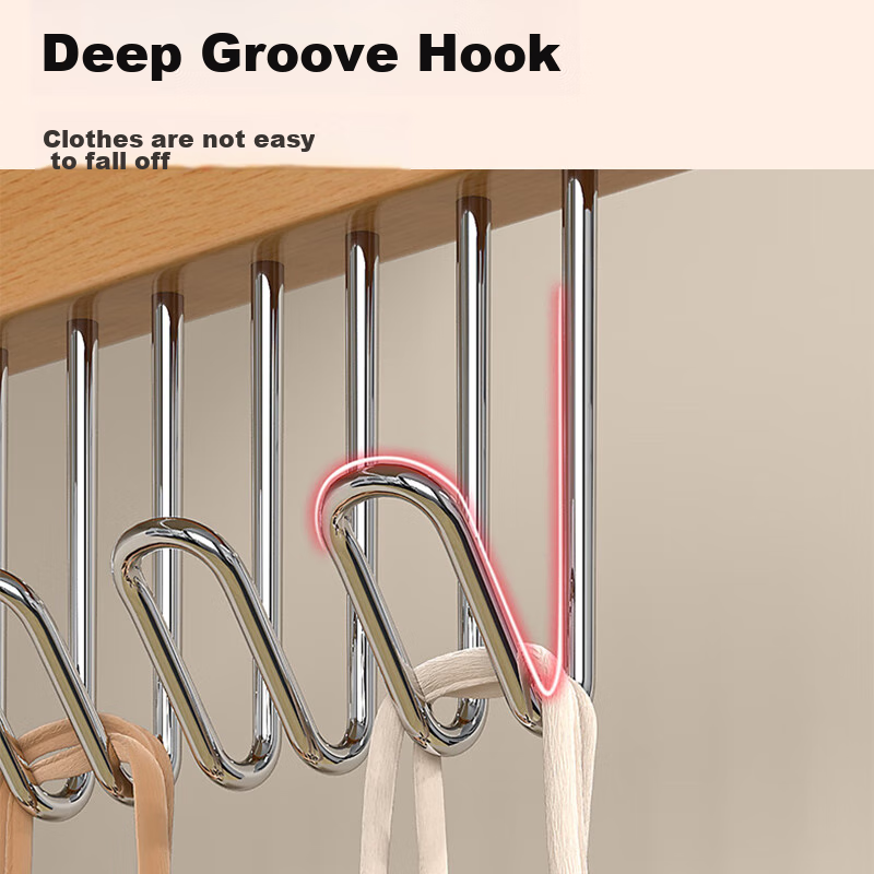Jiebishi Wave Hangers, 2-Pack, Multifunctional Clothes Hangers, Dormitory Use, Non-Slip, for Necklaces, Straps, And Underwear, Specialized Storage