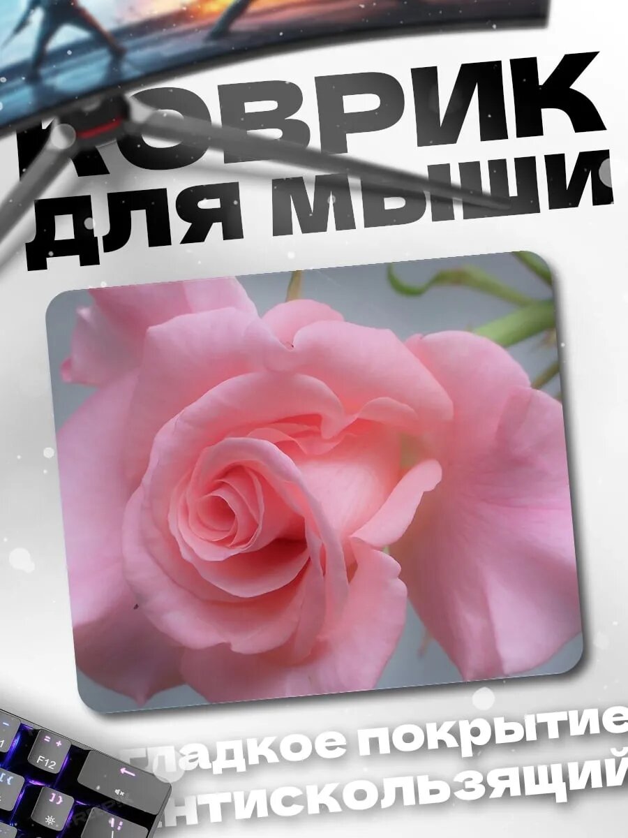 Коврик для мыши Нежная розовая роза