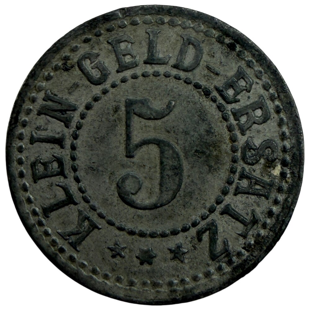 Германия, Германская империя, Вальдзее 5 пфеннигов 1918 г.