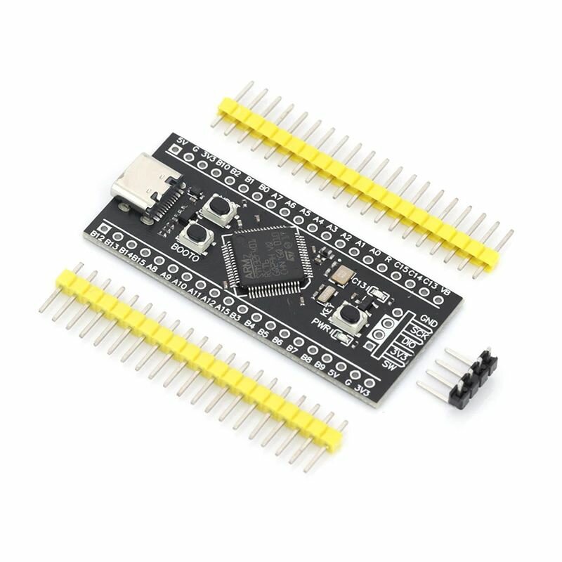 STM32F401RCT6 type-c модуль, макетная плата (ножки в комплекте, не распаяны)