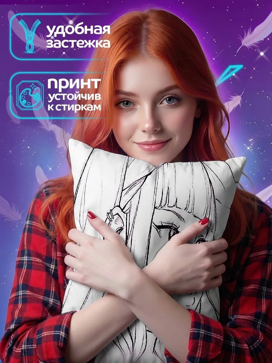 Подушка дакимакура Девушка с бантом — фото 1