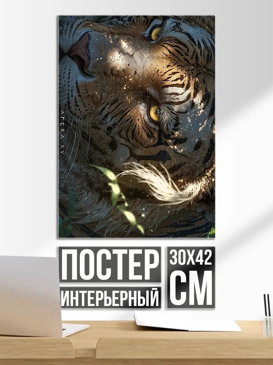 Плакат постер Тигр в тени