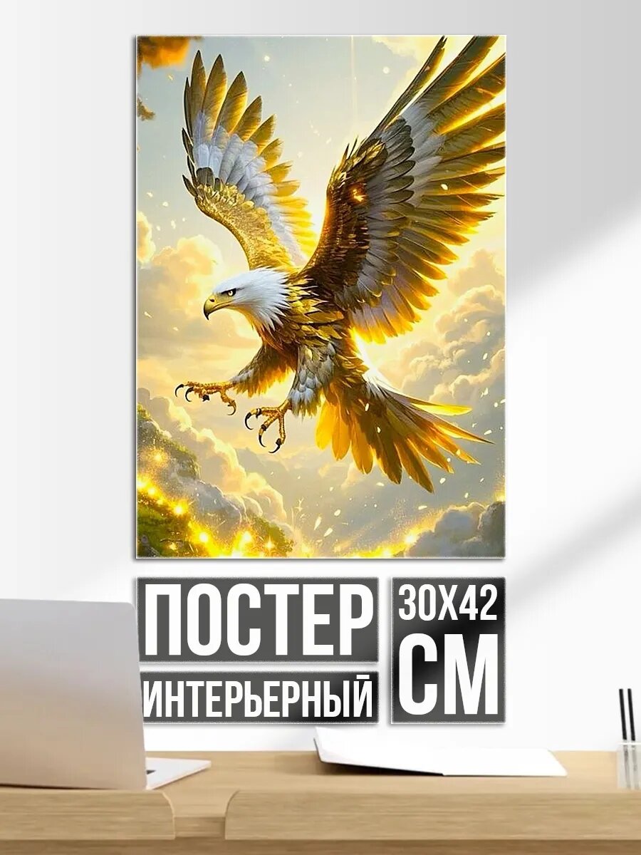 Плакат постер Золотой орел в полете