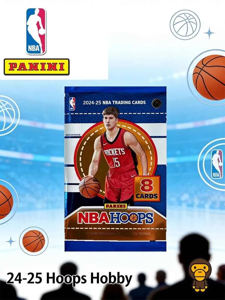 Бустер Panini NBA 24-25 Hoops Hobby, 8 карт, коллекционные карточки баскетбола
