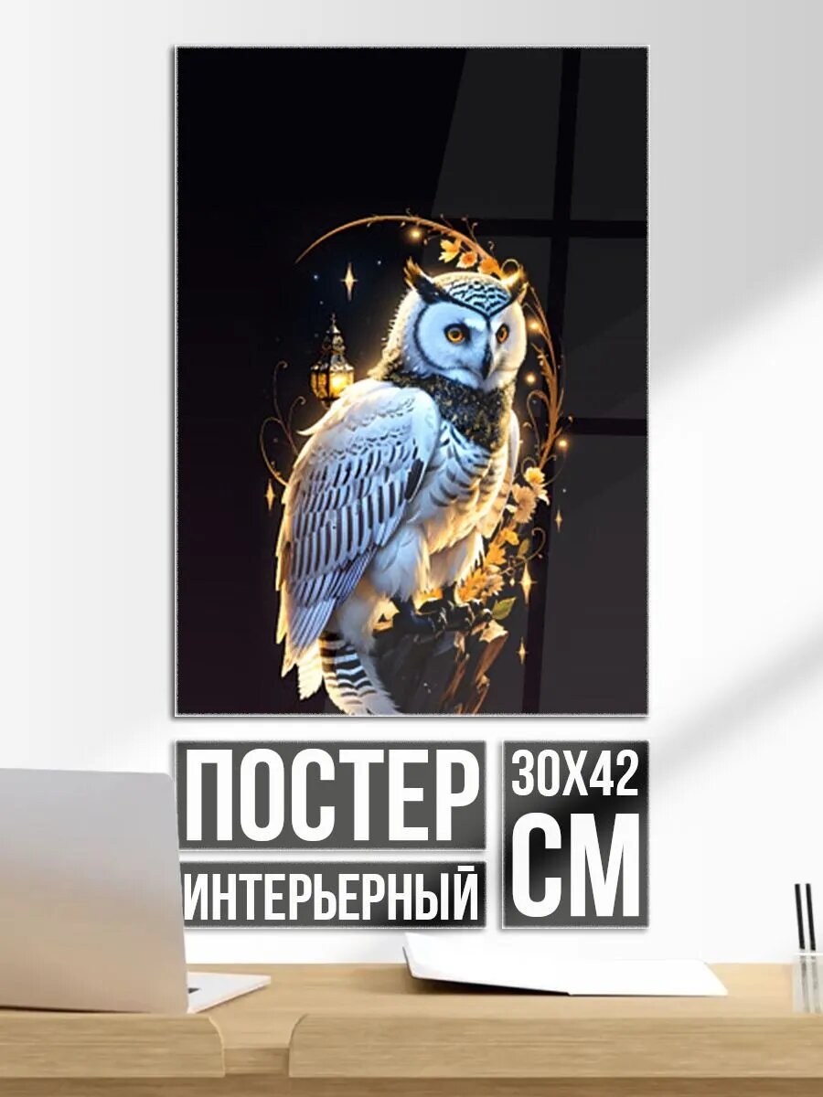 Постер на стену Снежная сова