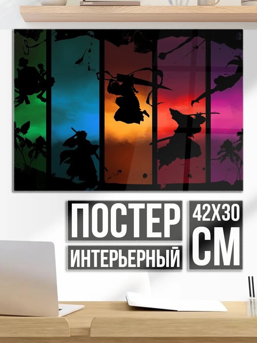 Плакат постер Самураи в цвете