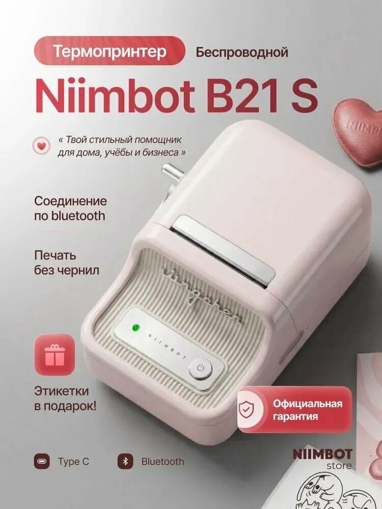 NIIMBOT Мини-принтер B21pro-3 термо, Монохромный