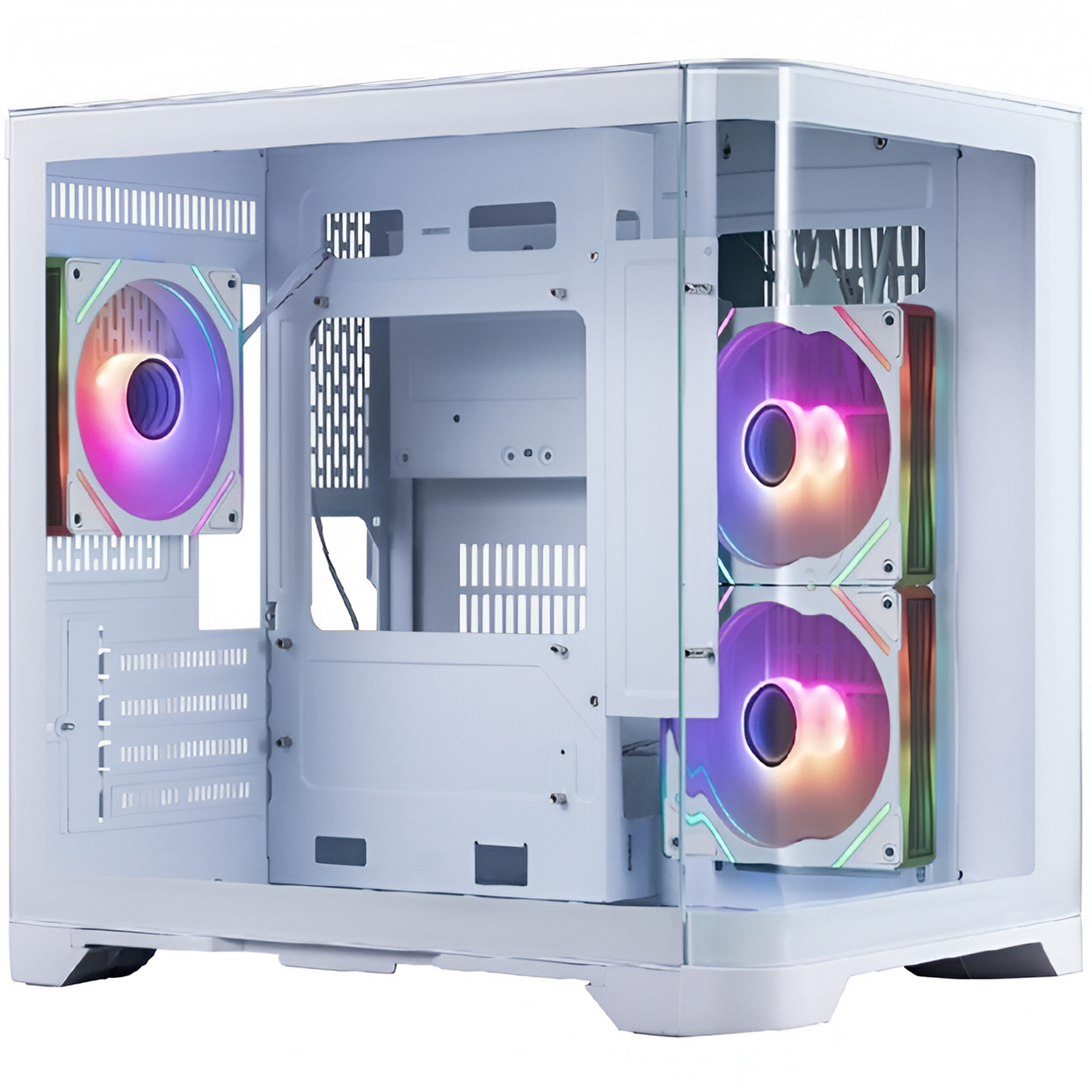 Корпус Mini-Tower 1STPLAYER UVIEW UV5 ARGB, Micro-ATX, White (UV5-WH-2FC7R-W-1FC7-W)