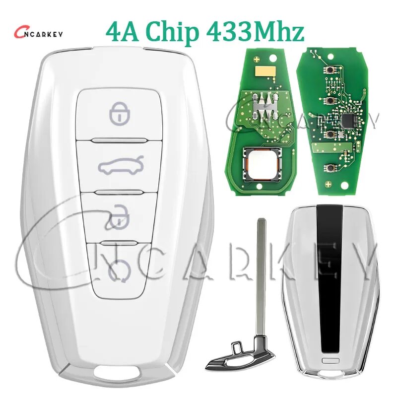 Дистанционный брелок для Geely Okavango Azkarra Atlas Coolray Monjaro KX11 Emgrand X7 X3 S1, оригинальный автомобильный смарт-ключ, 433 МГц, 4A/47 чип, логотип