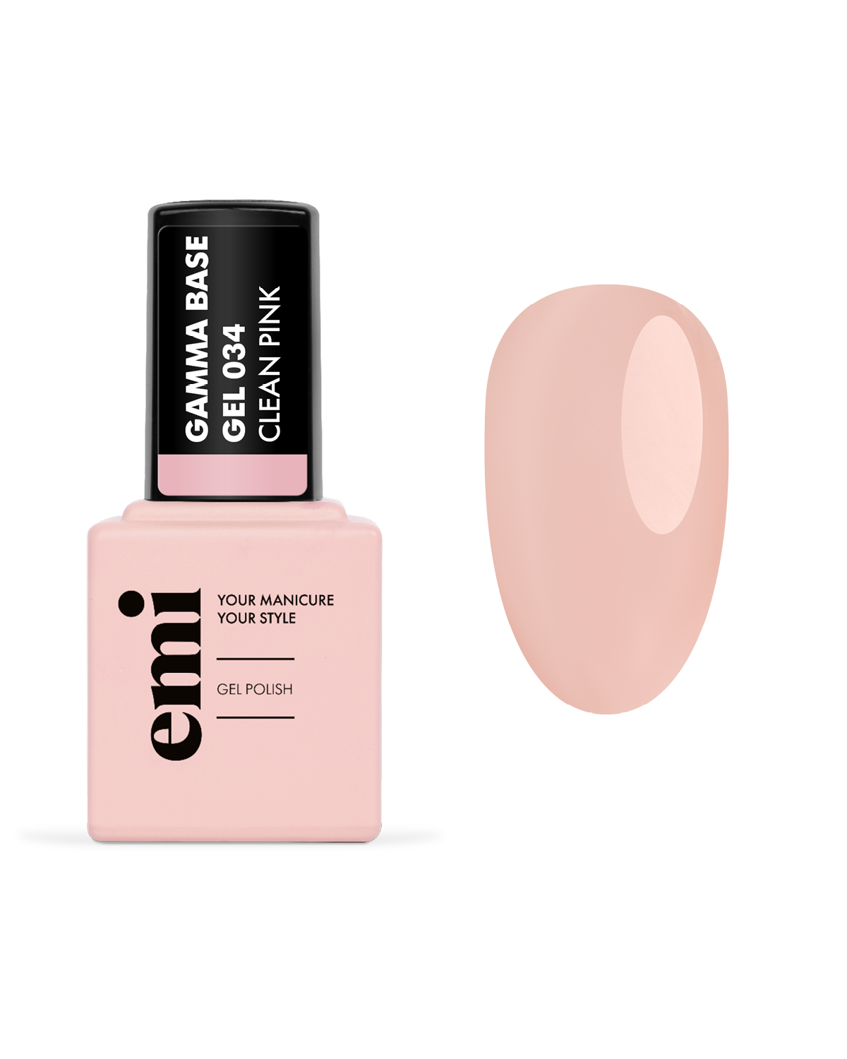 Цветная база для ногтей, NANO-E. MiLac Gamma Base Gel №034 Clean pink, 15 мл