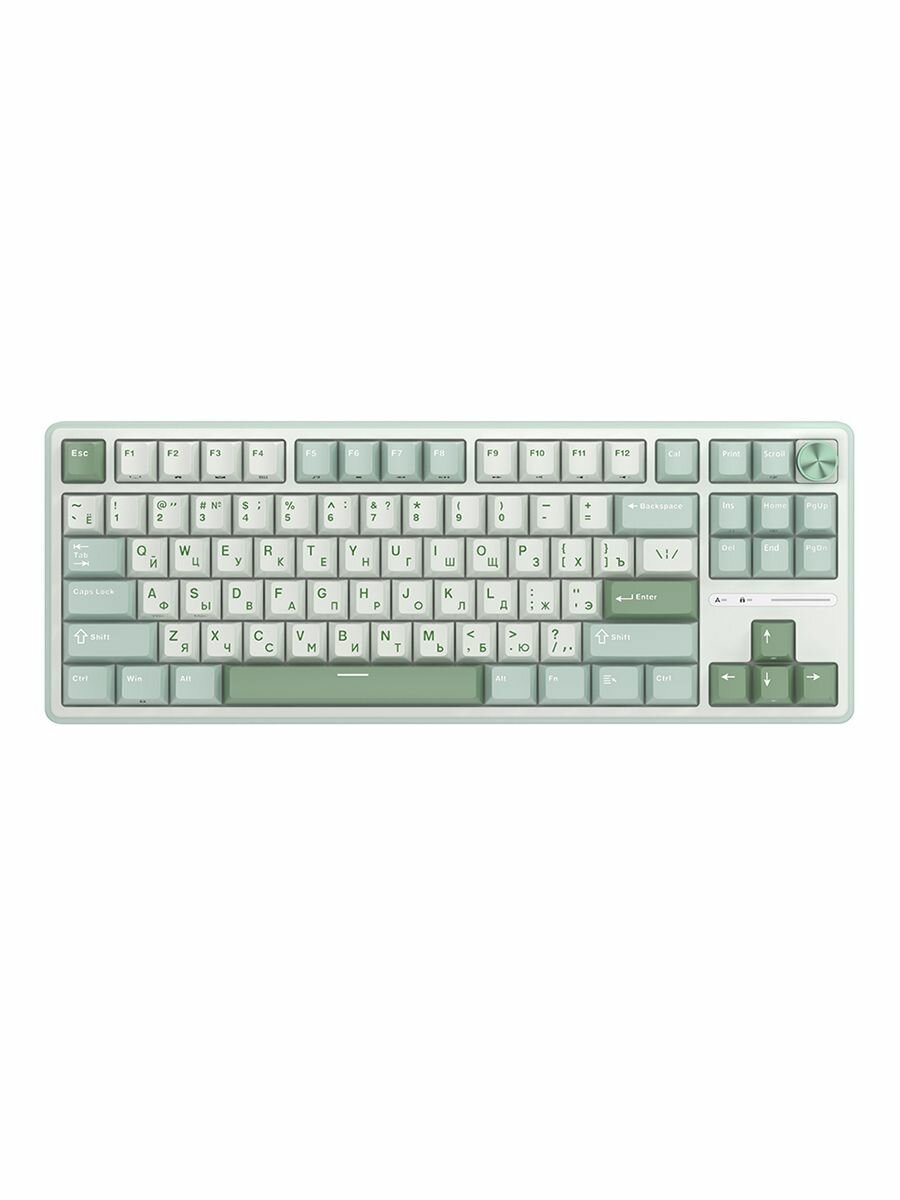 RK Royal Kludge RK R87 PRO RK Brown Проводная механическая игровая клавиатура, русская раскладка, классическая TKL (80%), 87 клавиш, белая, светло-синий