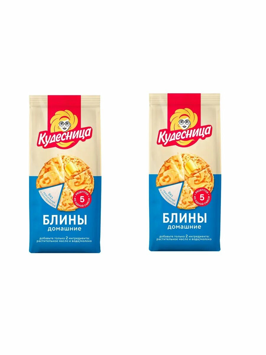 Кудесница Смесь для выпечки Блины домашние, 350г, 2 уп