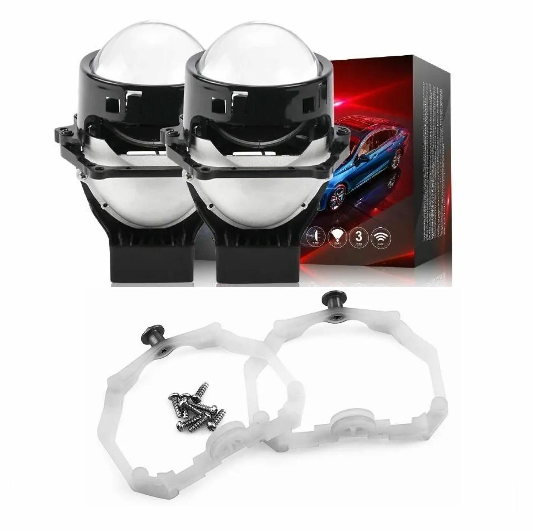 Комплект BI-led линзы Range Rover Sport рест. 2009-2013 c AFS (4300k)